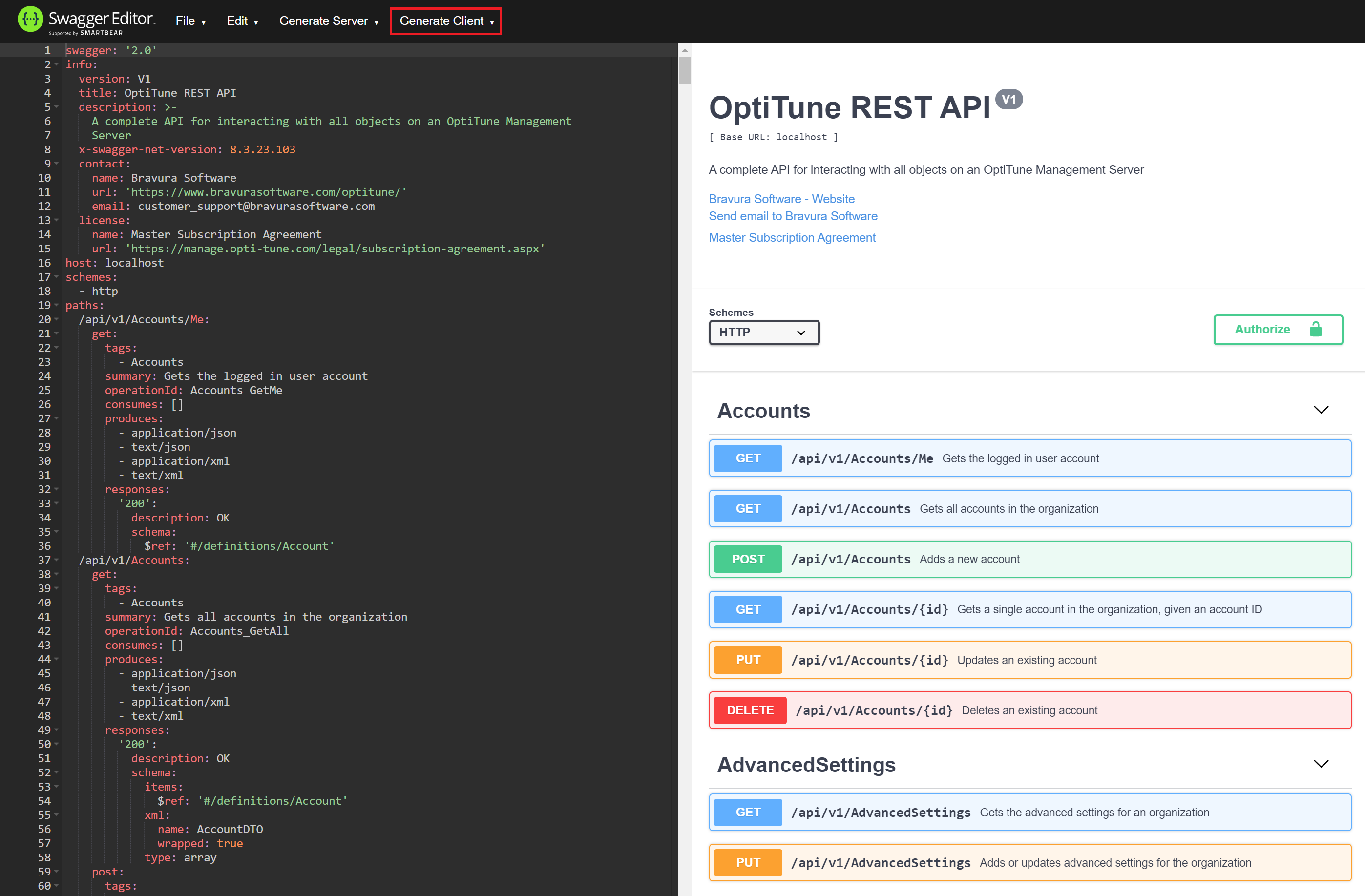 OptiTune REST API